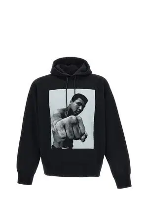 Sacai Printed Hooded Sweatshirt - Nero