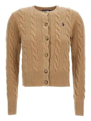 Polo Ralph Lauren Polo Ralph Lauren Cropped Cable-Knit Cardigan Beige