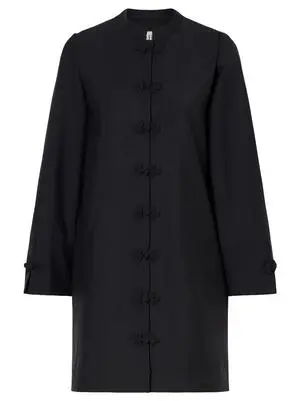 RÓHE Wool And Mohair-blend Midi Dress With Pankou Knot Fastenings - Black