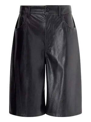 MAISON MARGIELA Knee-length Leather-effect Shorts - Black