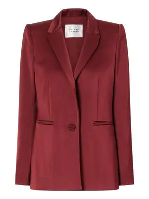 Galvan Sculpted Satin Blazer - Red
