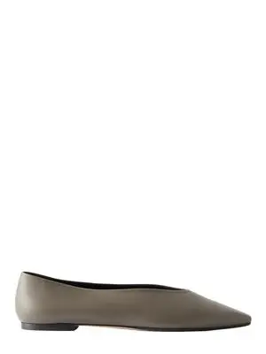 AeydĒ Aeyde Betty Leather Ballet Flats Gray