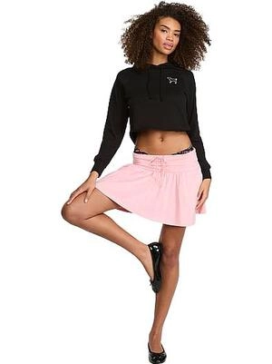 Pink Campus Cotton Raglan Hoodie - Black