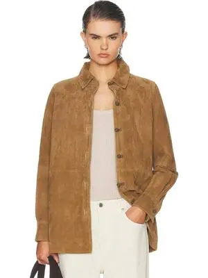 RÓHE Suede Pankou Overshirt - Sage