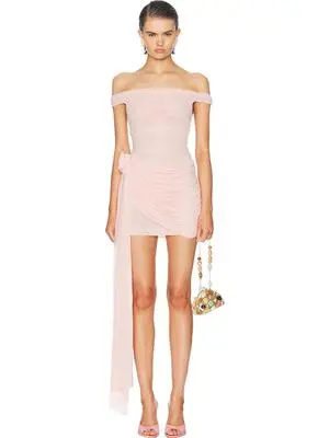 MAYGEL CORONEL Ruched Off-the-shoulder Dress - Quartz