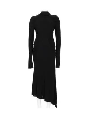 Victoria Beckham High Neck Midi Dress - Black