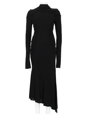 Victoria Beckham High Neck Midi Dress - Black