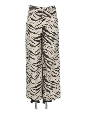 GANNI Wide Leg Animal Print Jeans - Multicolor