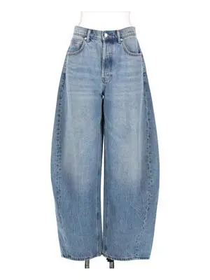 Alexander Wang Blow Up Jeans With Rhinestone Logo - Blue