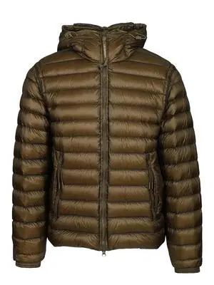 C.P. COMPANY Hooded Down Jacket With Goggles - Green