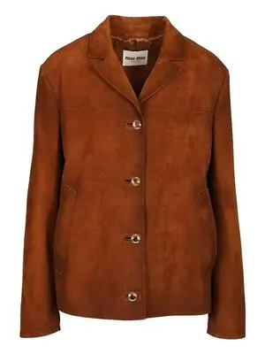 Miu Miu Suede Jacket - Brown