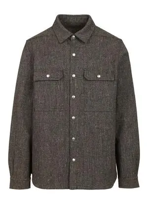 Rick Owens Carbone" Wool Blend Shirt Jacket - Gray