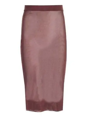 Saint Laurent Sheer High-waisted Pencil Midi Skirt - Multicolor