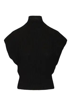 RICK OWENS Rick Owens Sleeveless High Neck Wool Sweater