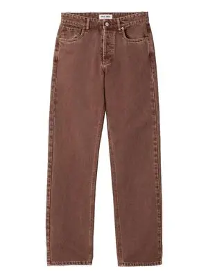 Miu Miu MIU MIU Five-Pocket Bull Denim Trousers Brown