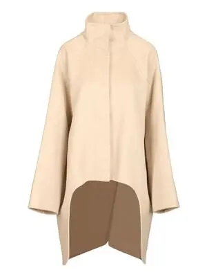 Alaïa Asymmetrical Double-face Cashmere Coat - Cream