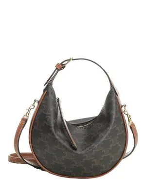 Celine Triomphe Canvas And Calfskin Lulu Teen Bag - Brown