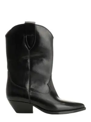 Isabel Marant Étoile Duerto Suede Calfskin Cowboy Boots - Black