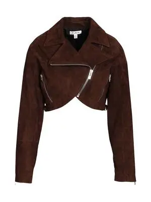 Alaïa Cropped Biker Jacket - Brown