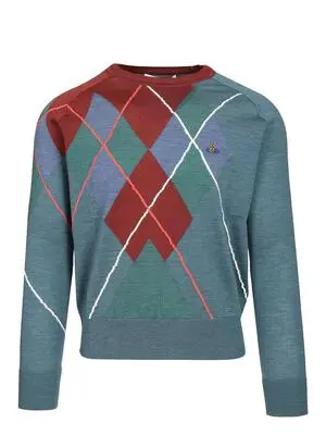 VIVIENNE WESTWOOD Argyle Wool Cotton Blend Jumper - Multicolor