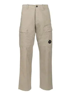 C.P. COMPANY Stretch Cotton Satin Cargo Trousers - Gray