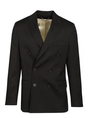 GOLDEN GOOSE Double-breasted Wool Jacket - Black