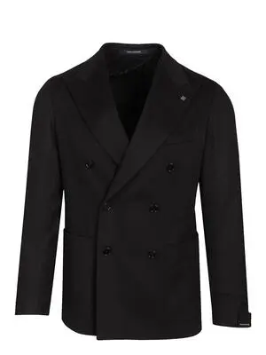 Tagliatore Double-breasted Wool And Cashmere Blazer - Blue