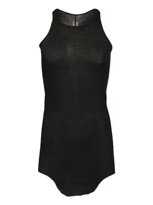 Rick Owens Ribbed Cotton Tank Top - Black