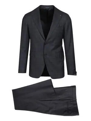 Tagliatore Vesuvio Prince Of Wales Suit - Blue