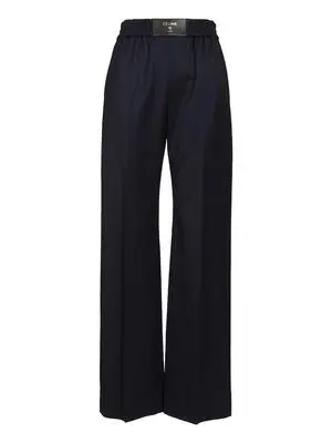 Celine Wool Twill Trousers With Triomphe Patch - Blue