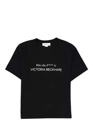 Victoria Beckham Who The F*** Is" Organic Cotton T-shirt - Black