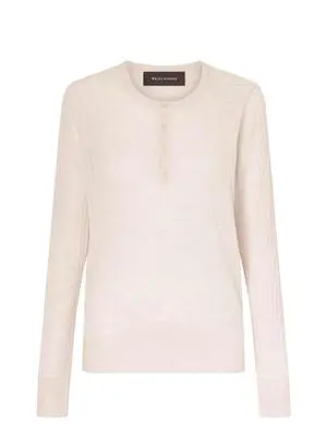 WALES BONNER Nile Ribbed Merino Wool Henley - Ivory