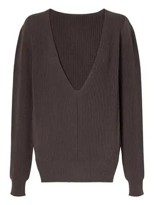 Rick Owens Cable-knit Wool V-neck Sweater - Gray