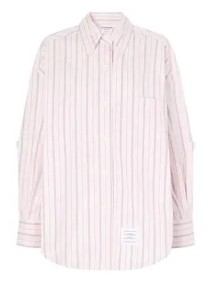 THOM BROWNE Thom Browne Striped Cotton-Poplin Shirt