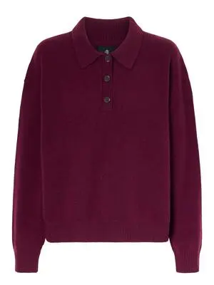 ANINE BING Cashmere Polo Sweater - Bubblegum