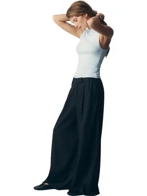 WHITEROOM + CACTUS Pleated Wide-leg Trousers - Black