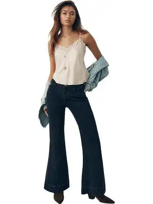 PILCRO Retro Mid-rise Flare Jeans - Black