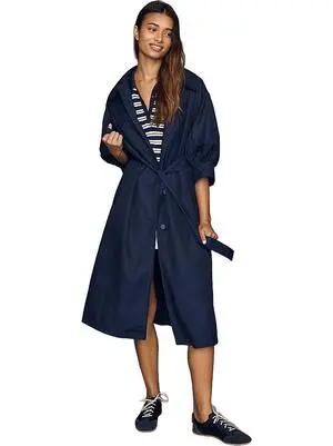 Maeve Crop-sleeve Trench Coat Jacket - Nightfall
