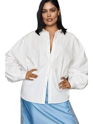 SUNDAY IN BROOKLYN Cotton Batwing Sleeve Shirt - White