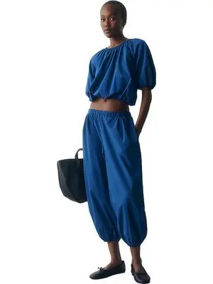Daily Practice Cropped Bubble Pants - Blue