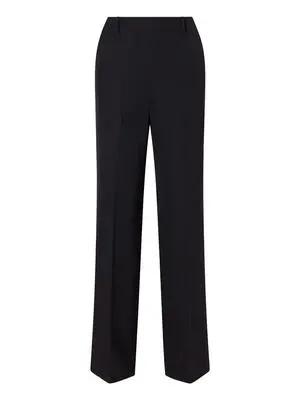 Khaite Grenare Virgin Wool High-rise Wide-leg Pants - Black