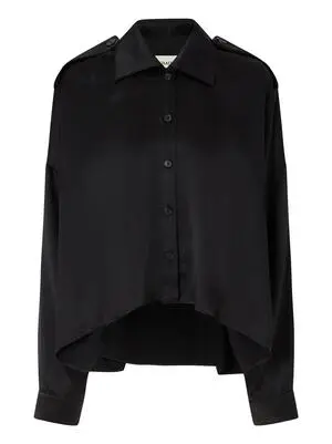 Khaite Bodine Silk-satin Shirt - Black