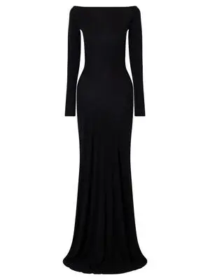 Alex Perry Open-back Jersey Gown - Black
