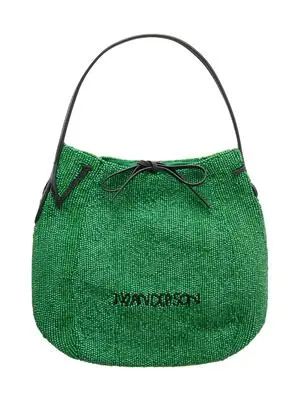 JW Anderson JW Anderson Beaded Canvas Tote Emerald
