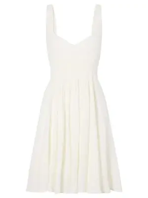 JW Anderson Pleated Gathered Crepon Mini Dress - Ivory