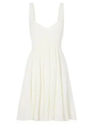 JW Anderson Pleated Gathered Crepon Mini Dress - Neutrals