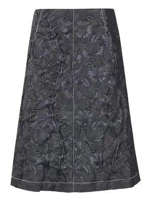 Simkhai Vionna Floral Midi Skirt - Black
