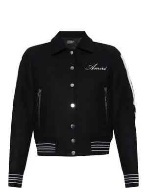 Amiri Logo Lapel Jacket With Bone Detailing - Black