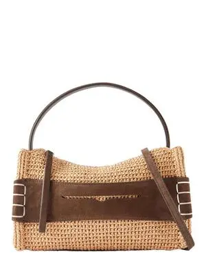 JW Anderson Loafer Crocheted Raffia Shoulder Bag - Neutrals