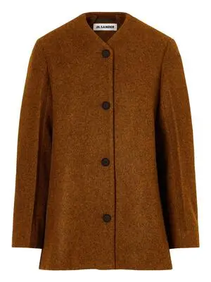 JIL SANDER Mélange Wool Jacket - Brown
